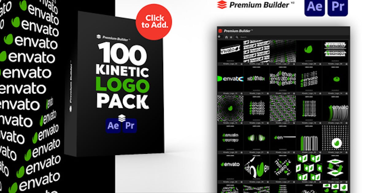 پروژه پریمیر و افترافکت نمایش لوگو جنبشی PremiumBuilder Kinetic Logo ...